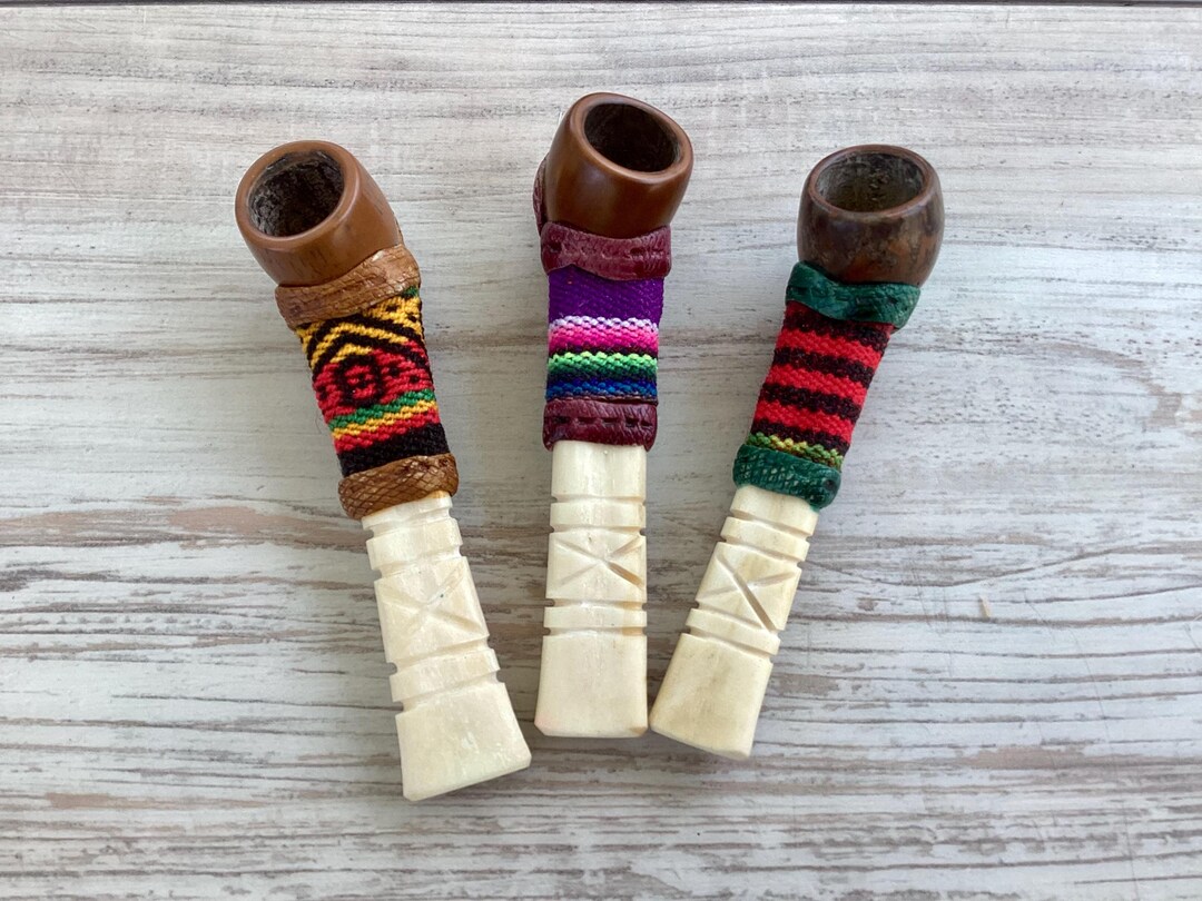 Peruvian Shaman Smoking Pipe, Handcarved Bone Pipe, Ritual Ceremony ...
