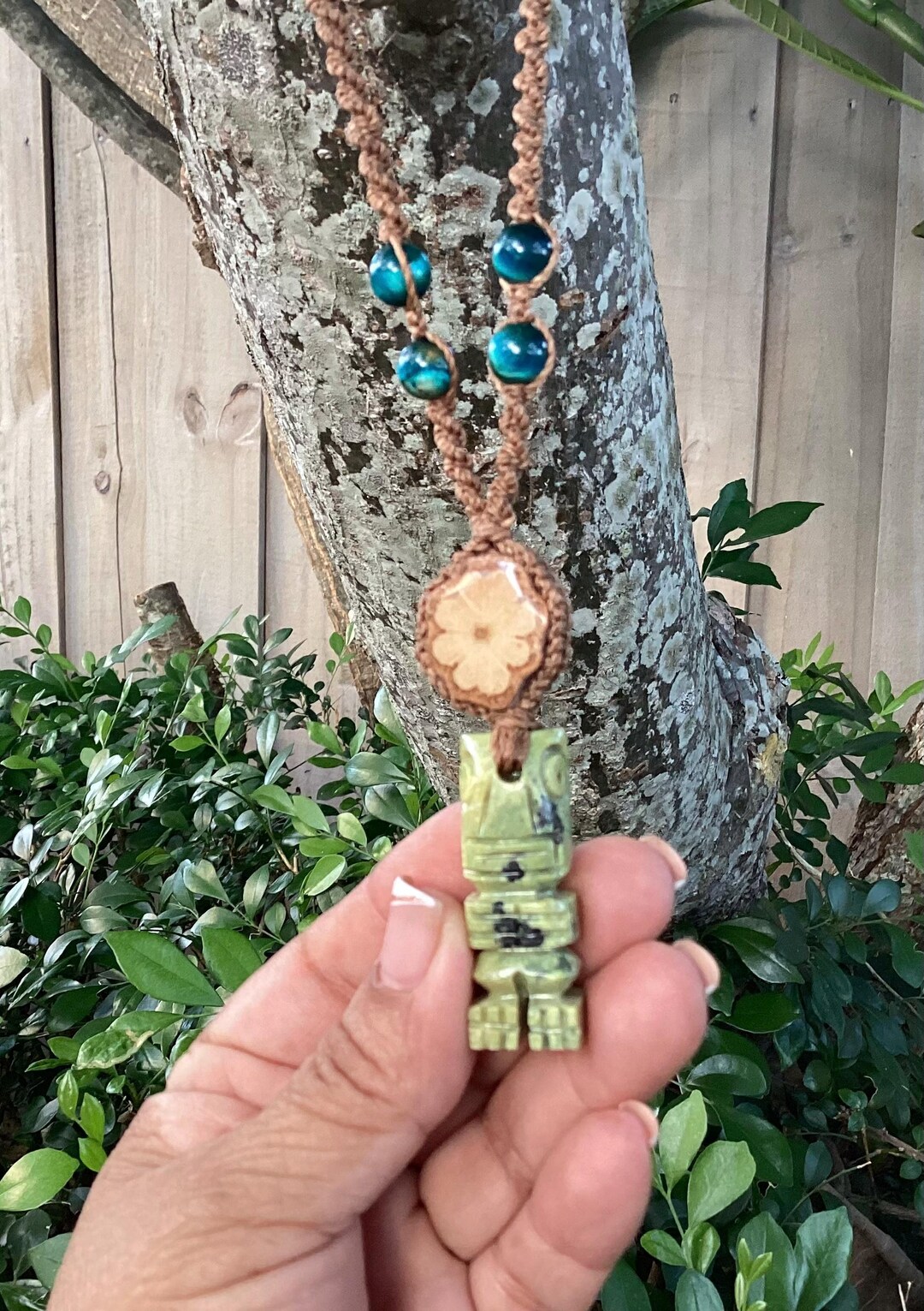 Mayan Warrior Face With Ayahuasca Necklace, Talisman Necklace,amulet ...