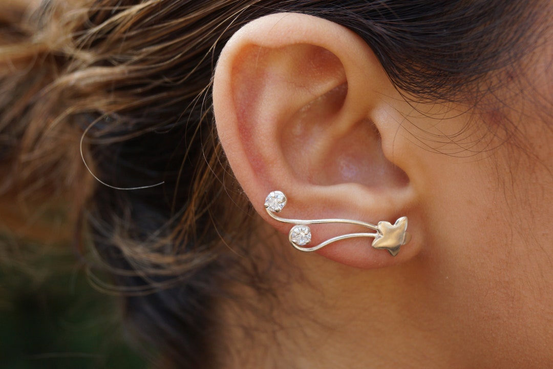 Ear Climber, Ear Crawler, Sterling Silver Ear Crawler Earring ...