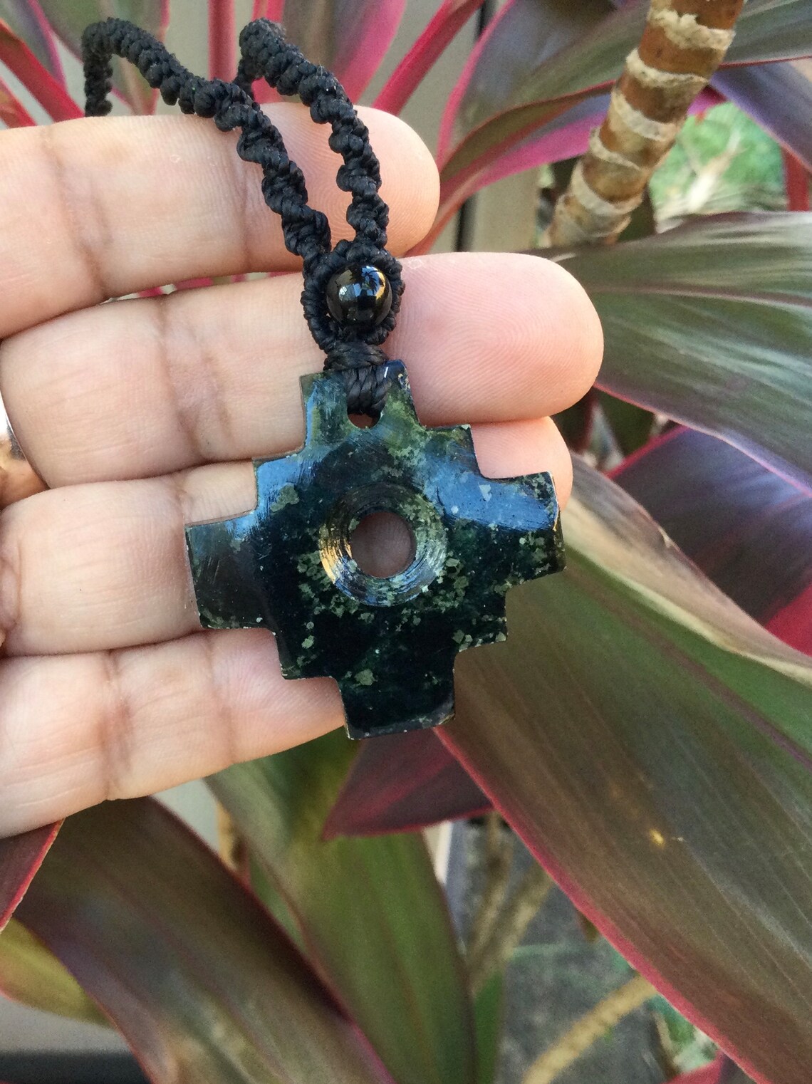 Inca Cross Pendant Necklace, Soap Stone Carved Pendant, Good Luck ...