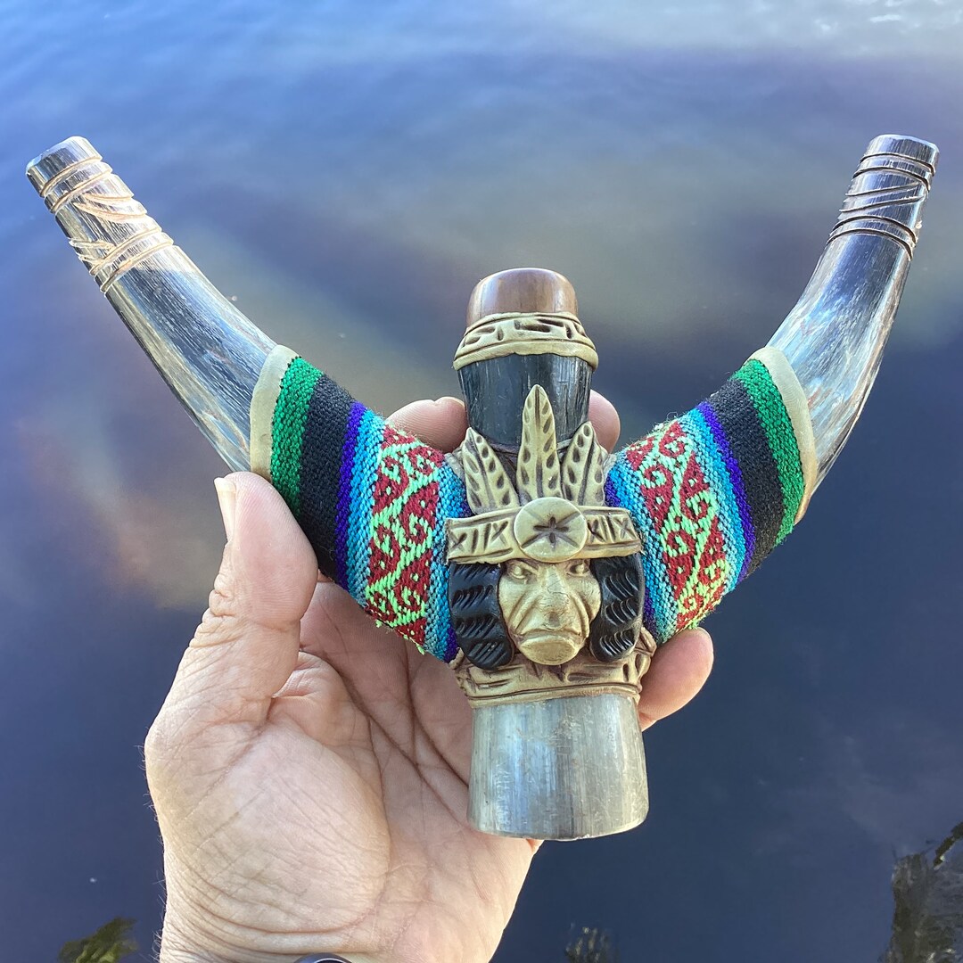 Double Ritual Ceremony Shamanic Pipe, Shaman Smoking Pipe, Sacred Pipe ...
