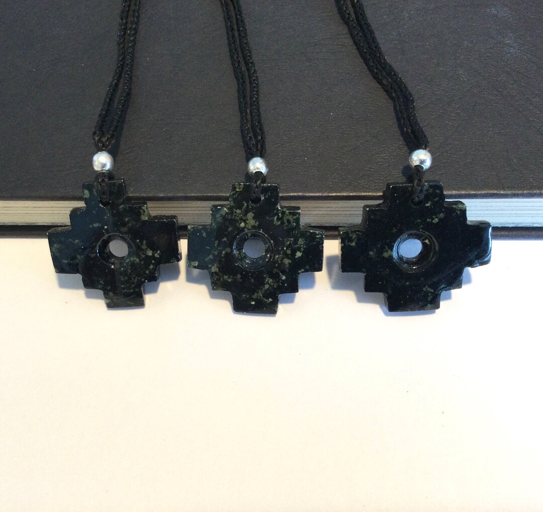 Inca Cross Pendant Necklace, Soap Stone Carved Pendant, Andean Cross ...