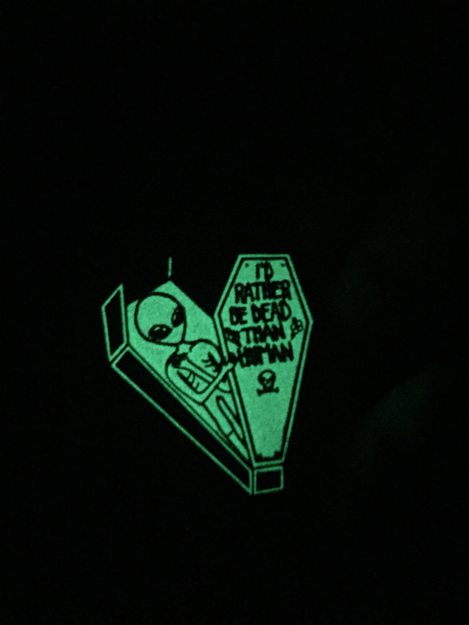Alien in Coffin i'd Rather Be Dead Than Human | Etsy