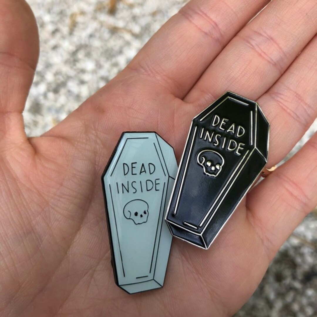 Dead Inside Coffin Enamel Pin - Etsy