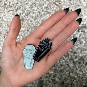 Dead Inside Coffin Enamel Pin - Etsy