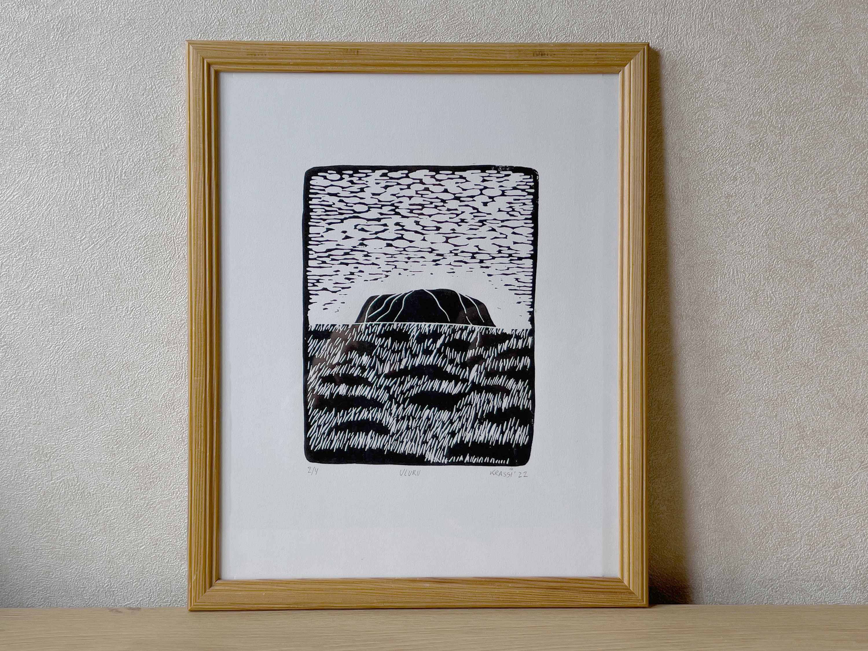 Uluru / Ayers Rock, Original Linocut, Limited Edition, Relief Print - Etsy