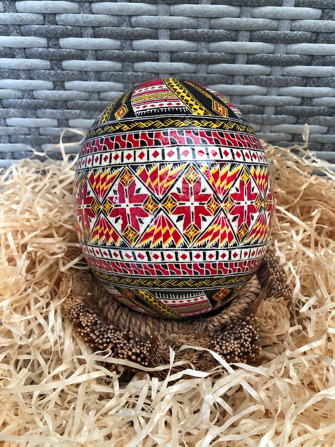 IN STOCK Genuine Decorated Ostrich Egg Gift/collectible/decoration ...