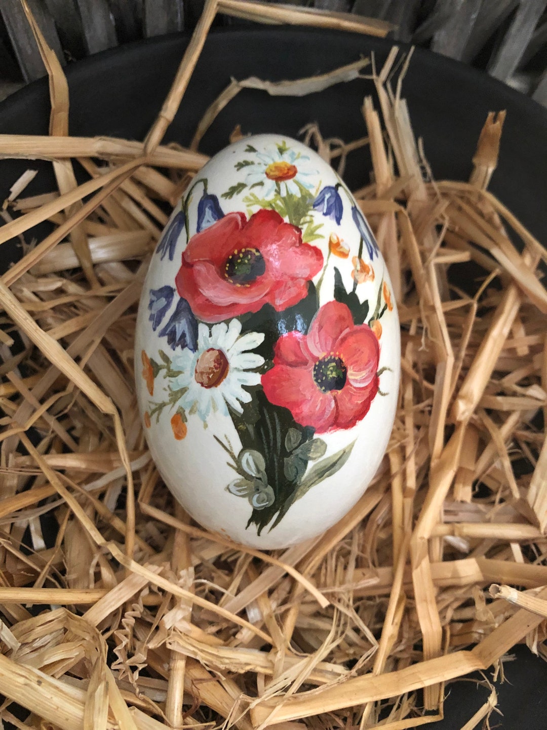 Unique Real Easter Decorated Goose Eggs,flowers Painted Goose Eggs ...