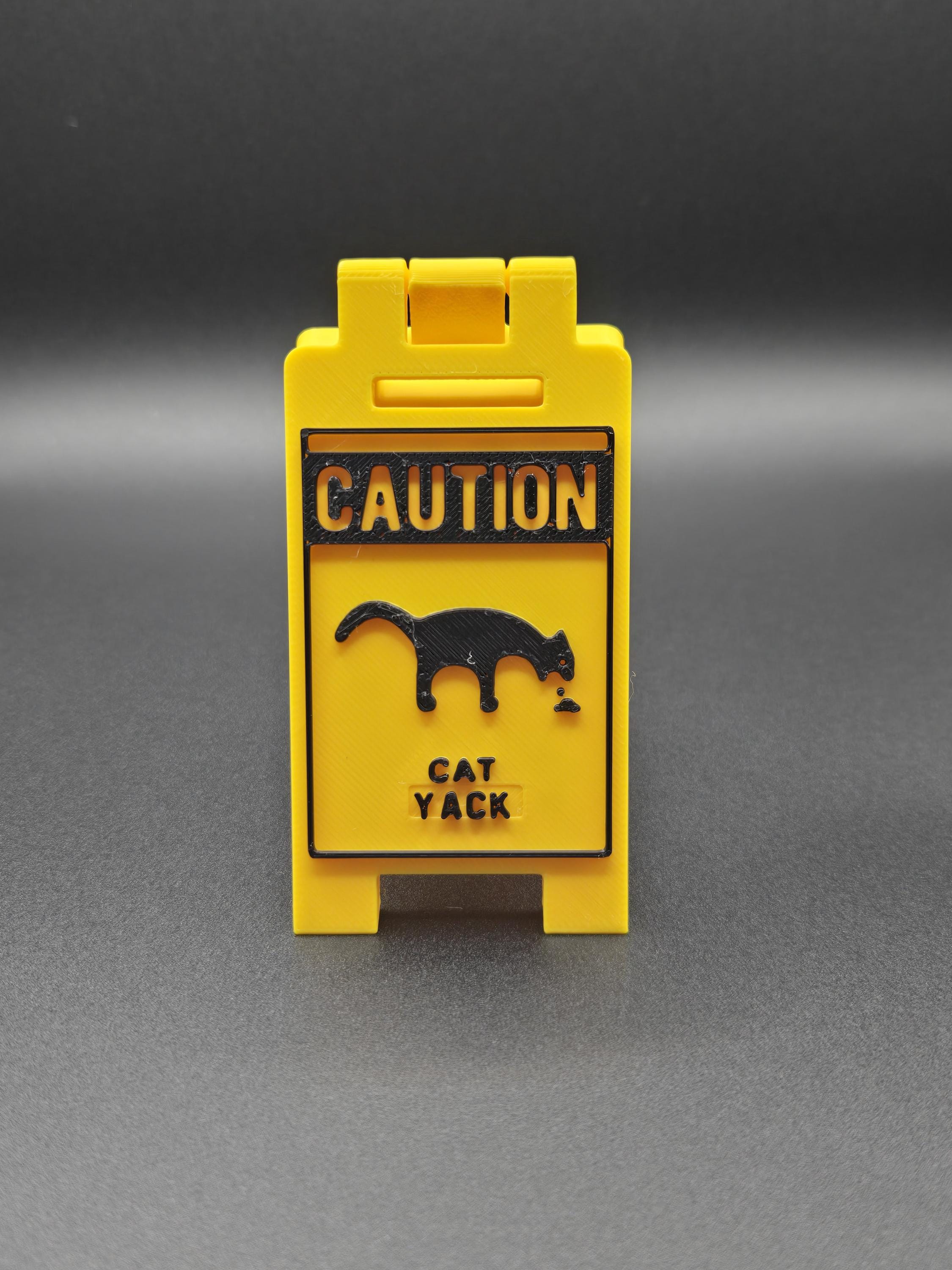 Funny "caution Cat Yack" Warning Sign – Hairball Alert, Set of 3 - Etsy