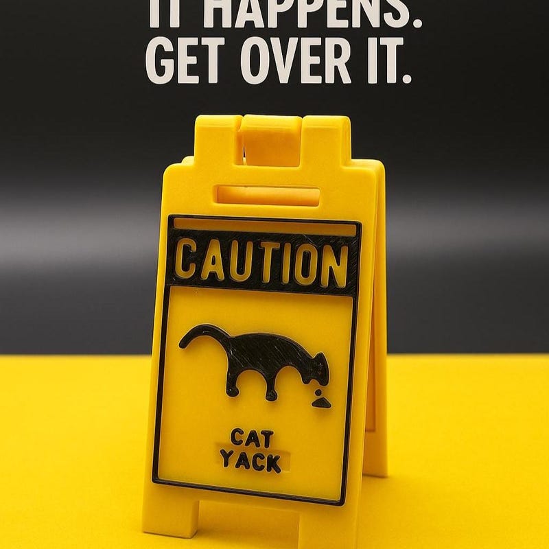 Cat Vomit Warning Sign - Etsy