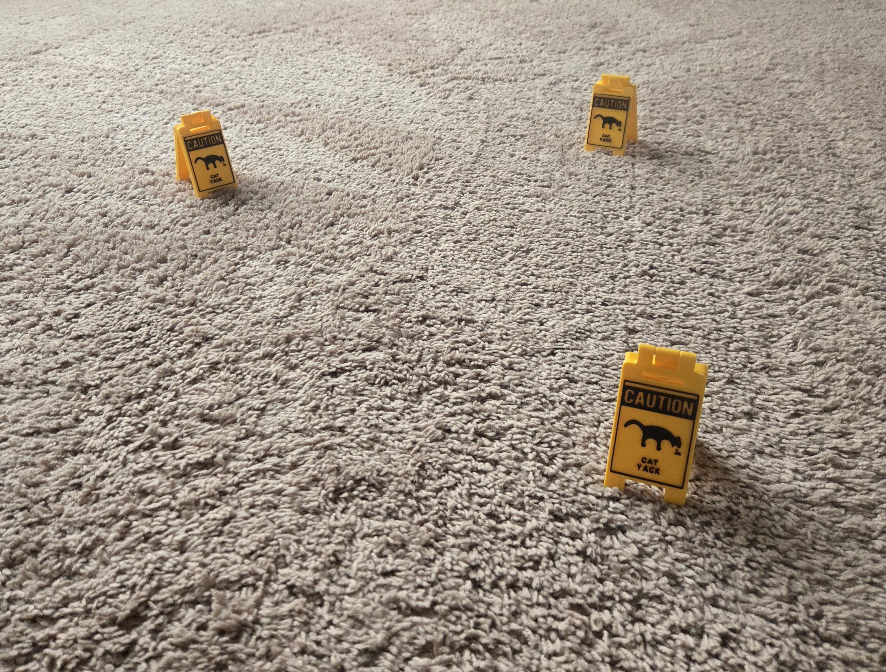 Funny "caution Cat Yack" Warning Sign – Hairball Alert, Set of 3 - Etsy