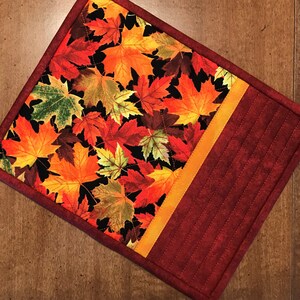 Quilted Fall Mug Rug, Autumn Leaves, Item 539 - Etsy