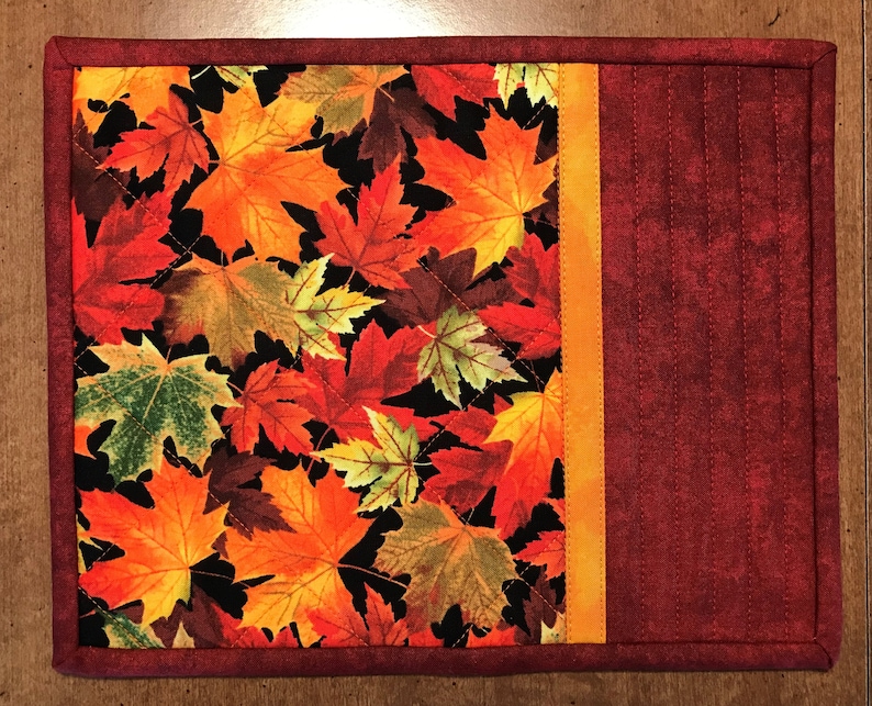 Quilted Fall Mug Rug Autumn Leaves Item 539 - Etsy