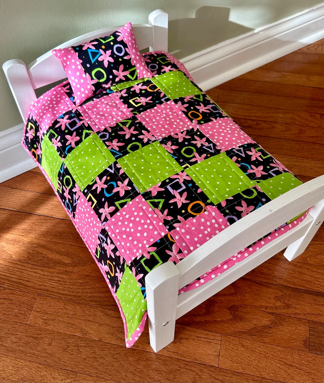 Handmade Doll Quilt for American Girl Doll, 18 Inch Doll Bedding, Item ...
