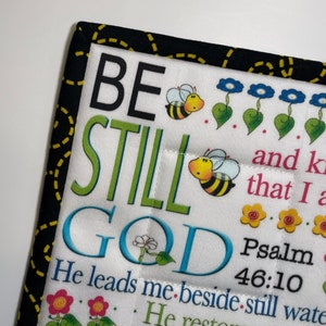 Quilted Religious Mug Rug, Psalm 46:10, Be Still and Know I Am God ...