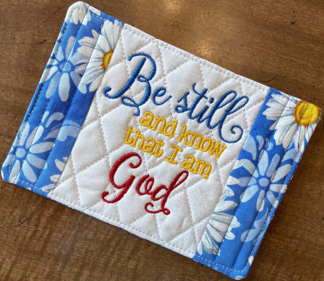 Small Christian Mug Rug, Religious Embroidered Snack Mat, Item 1169 - Etsy