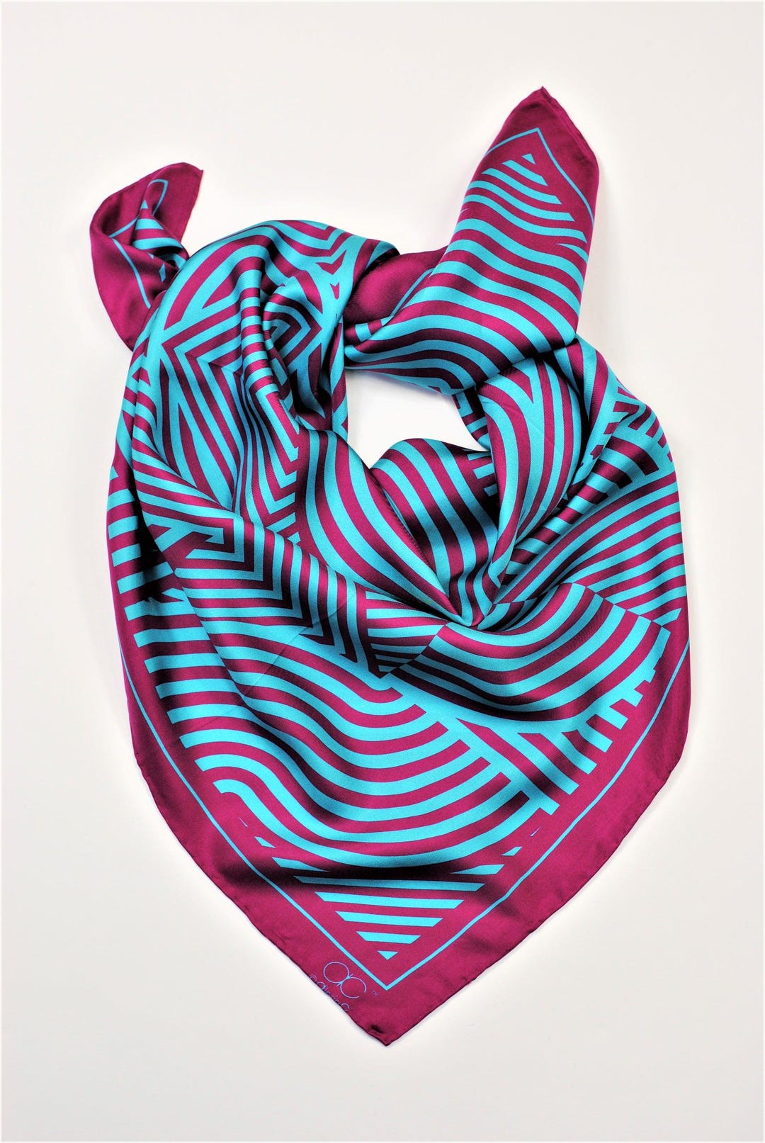 Mandala Silk Square Scarf: Purple & Turquoise Wearable Art - Etsy