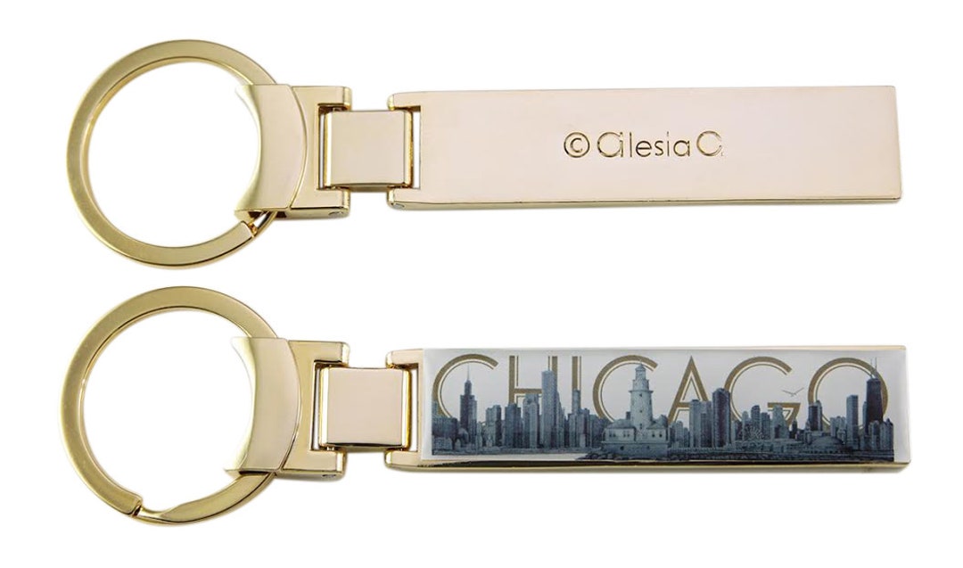CHICAGO Skyline Keychain Art Collection KEY RING Luxury Souvenir in ...