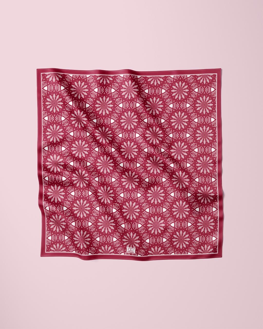 ASTER Mandala 100% Pure Silk Designer Pocket Square Red White 12"×12 ...