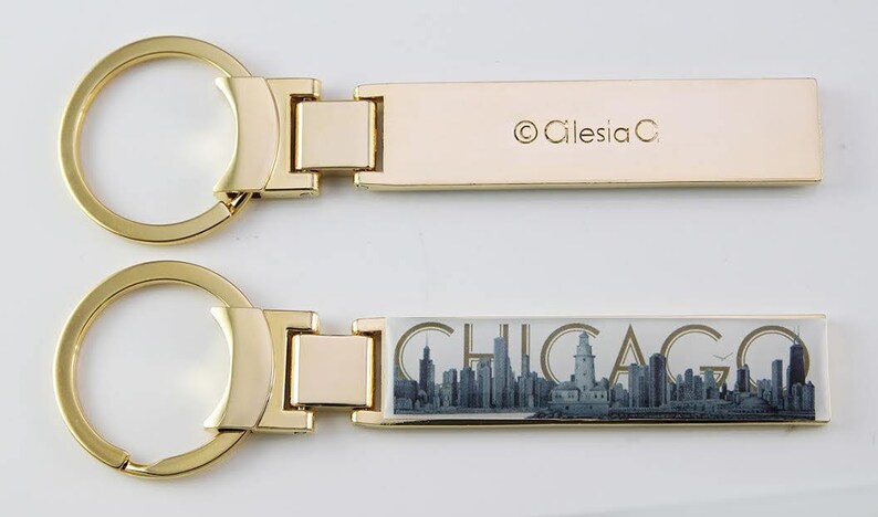 CHICAGO Skyline Keychain Art Collection KEY RING Luxury Souvenir in ...