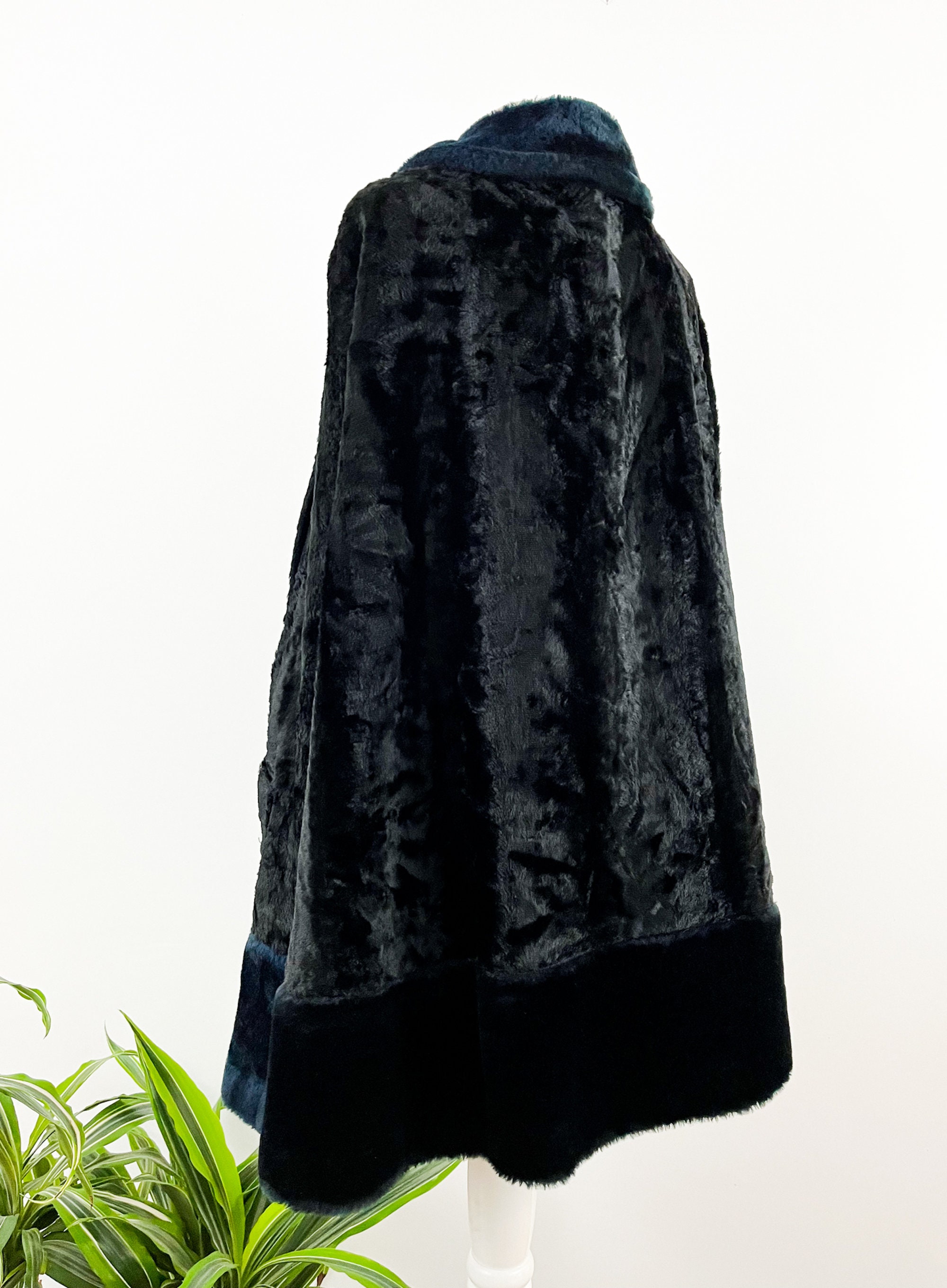 Vintage Black Cape, Cape Coat, Vintage Cape, Black Cape, 50's Collared ...