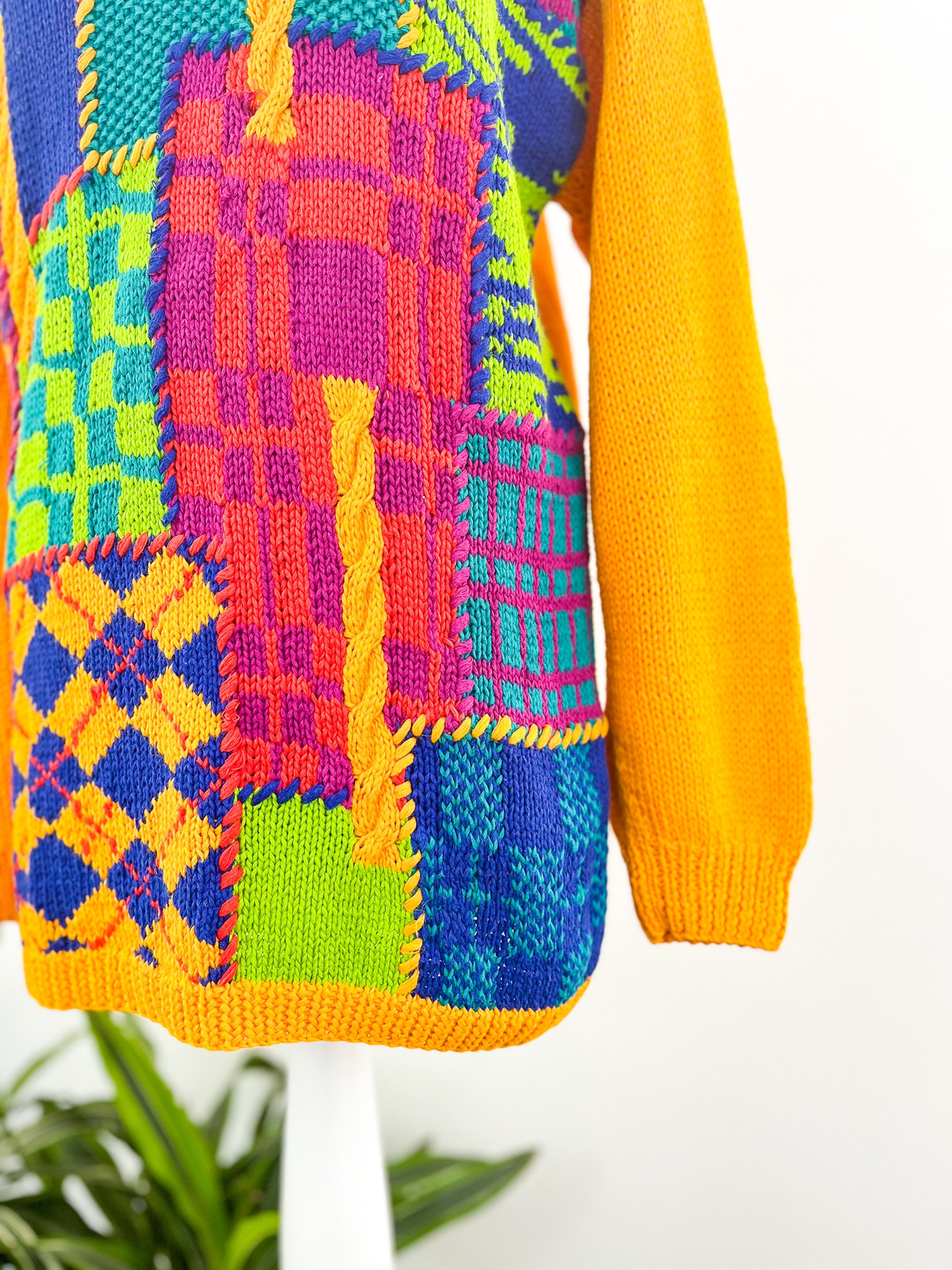 Vintage 1980s Sweater, Vintage Orange Sweater, 80s Patterned Sweater ...