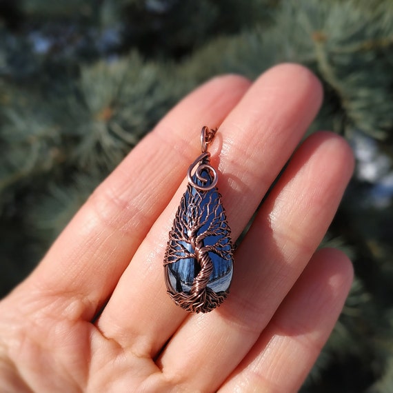 Hematite Scandinavian Celtic Wire Wrapped Tree of Life - Etsy