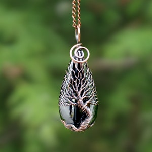 Hematite Tree of Life Pendant Wire Wrapped Necklace, Norse Pendant ...