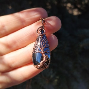 Hematite Tree of Life Pendant Wire Wrapped Necklace, Norse Pendant ...