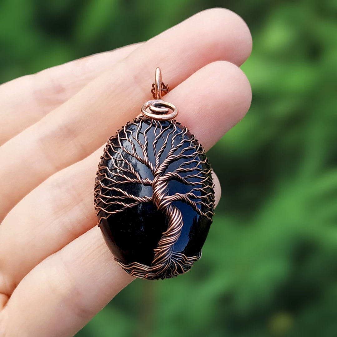 Black Onyx Tree of Life Pendant Gift for Boyfriend, Viking Yggdrasil ...