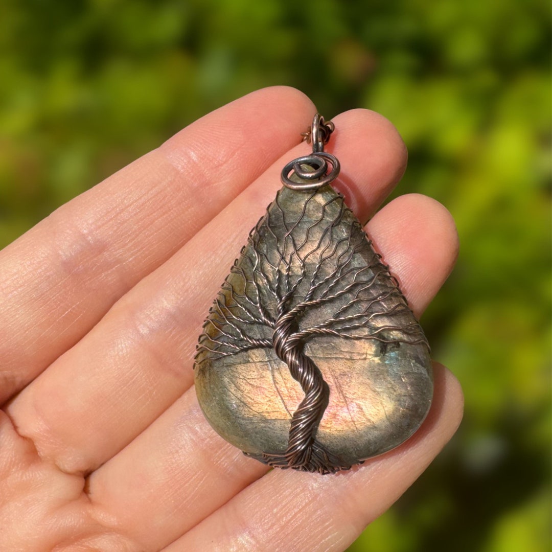 Labradorite Tree of Life Pendant Forest Necklace, 7th Anniversary Gift ...