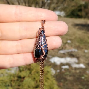 Hematite Tree of Life Pendant Wire Wrapped Pendant Norse - Etsy