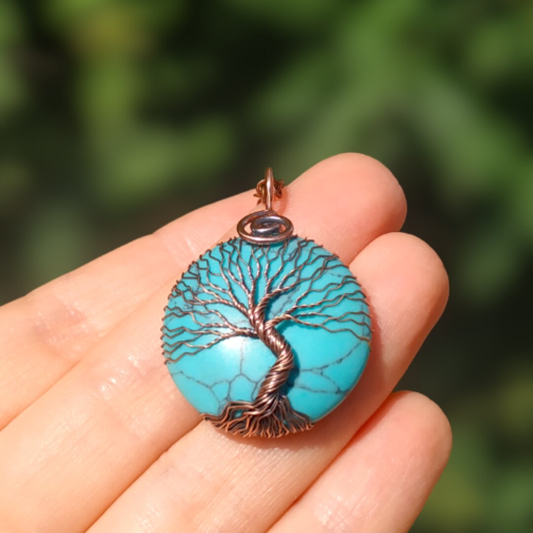 Turquoise Tree of Life Witchy Pendant Necklace for Soul Sister Gift ...