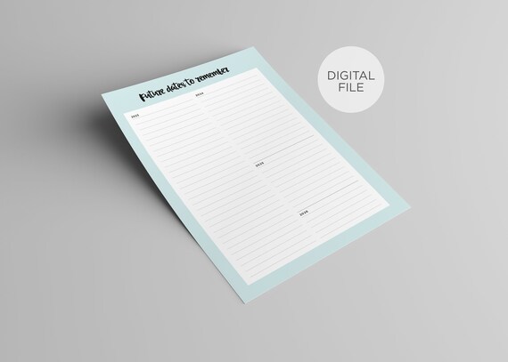 Digital Future Log Page Printable Page Printable Diary - Etsy