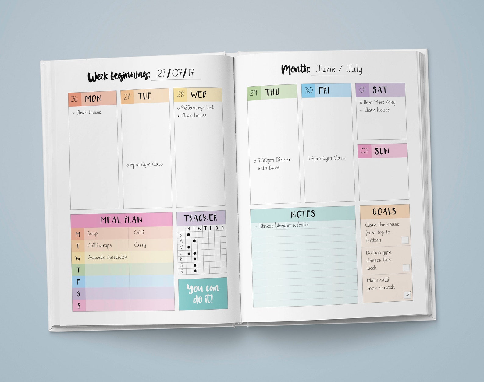 Digital Journal Weekly Spread, Printable Weekly Spread, Printable Diary ...