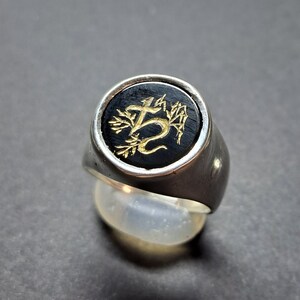 Saturn Chronos Heavy Signet Ring Made to Order 14mm Gem - Etsy