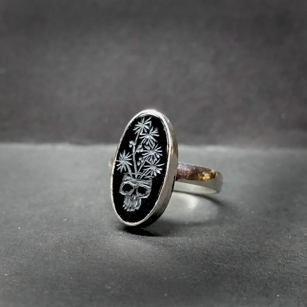 Skull Gem Ring - Etsy