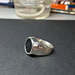 Saturn Chronos Heavy Signet Ring Made to Order 14mm Gem - Etsy