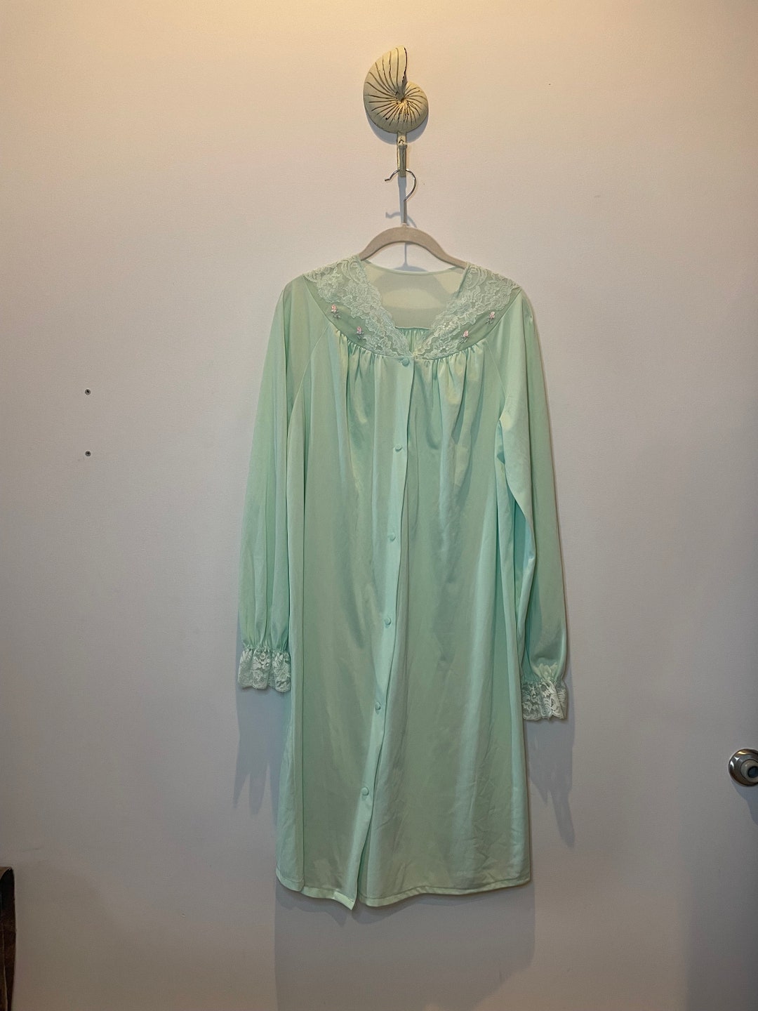 Vintage MCM 1960's Mint Green Shadowline Robe Nightgown Retro - Etsy