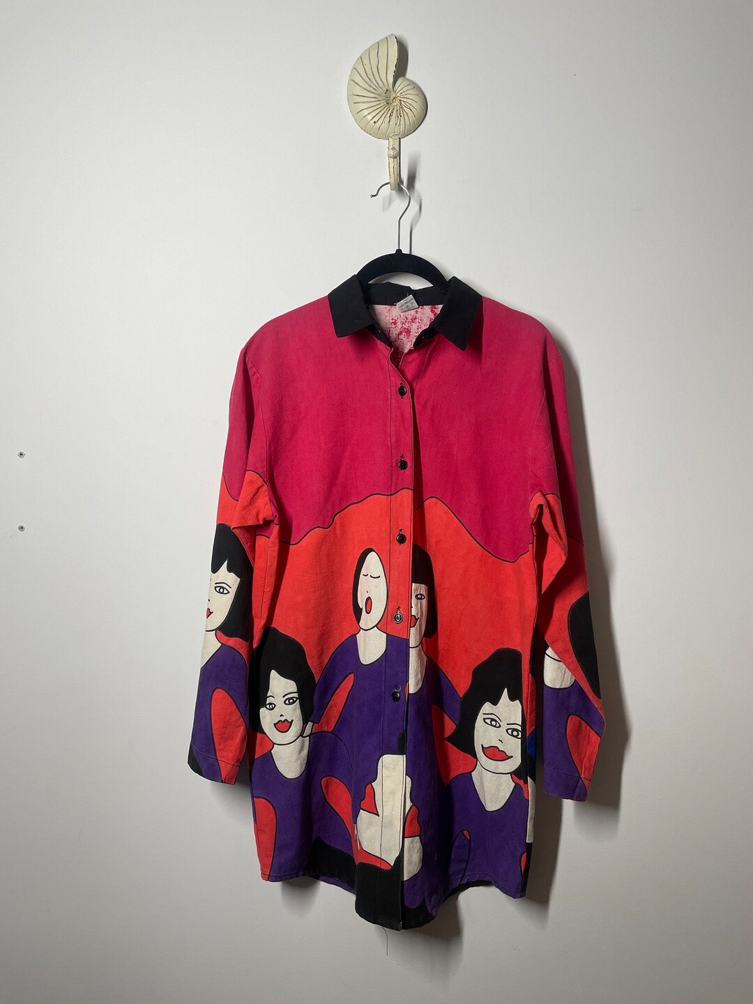 HANDPAINTED 1990's TABU ART to Wear Buttoned Down Shirt 100% Cotton ...