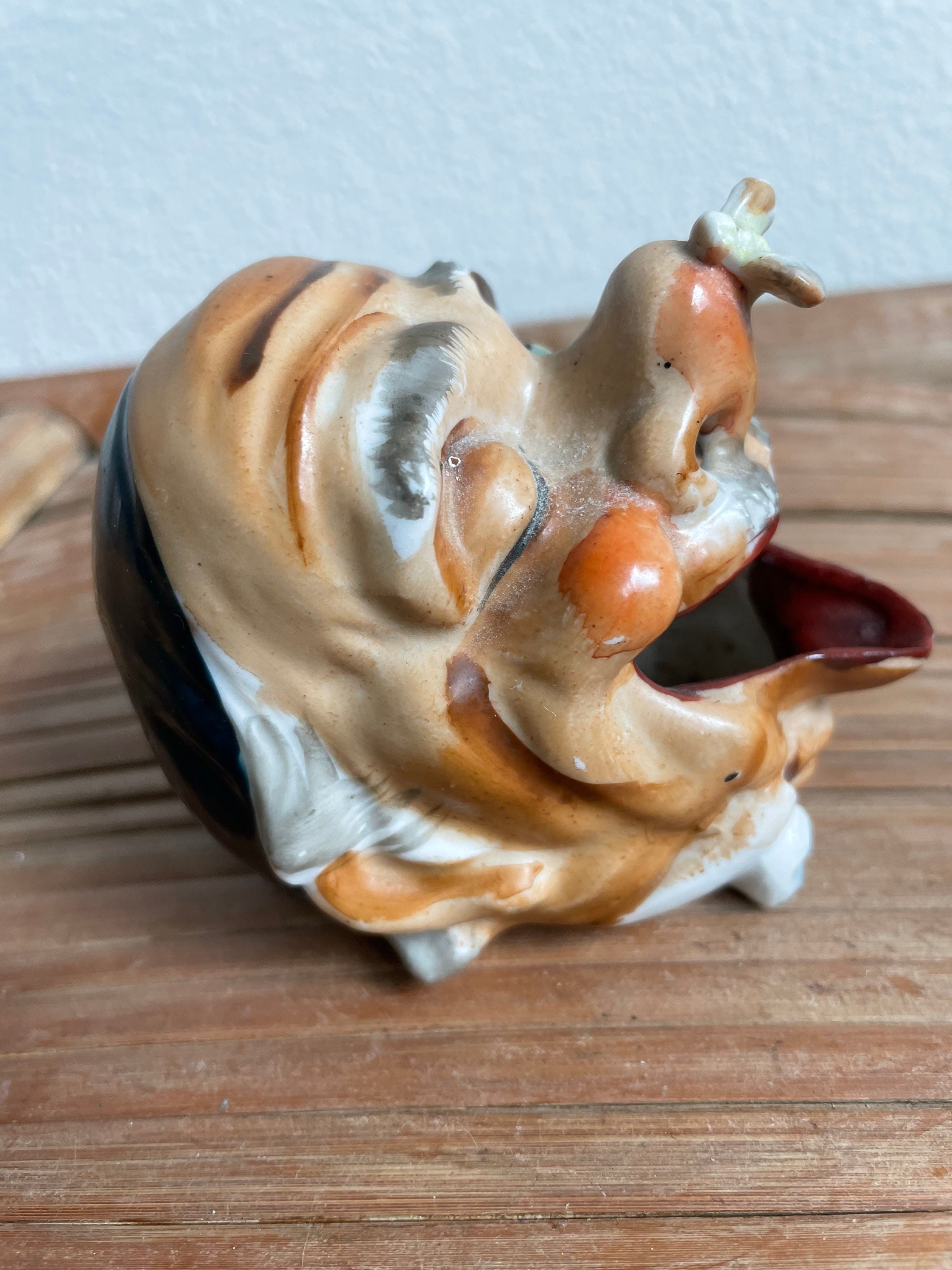 Vintage MCM 1950's Whimsical Old Monk With Bee on Nose Porcelain CIGAR ...