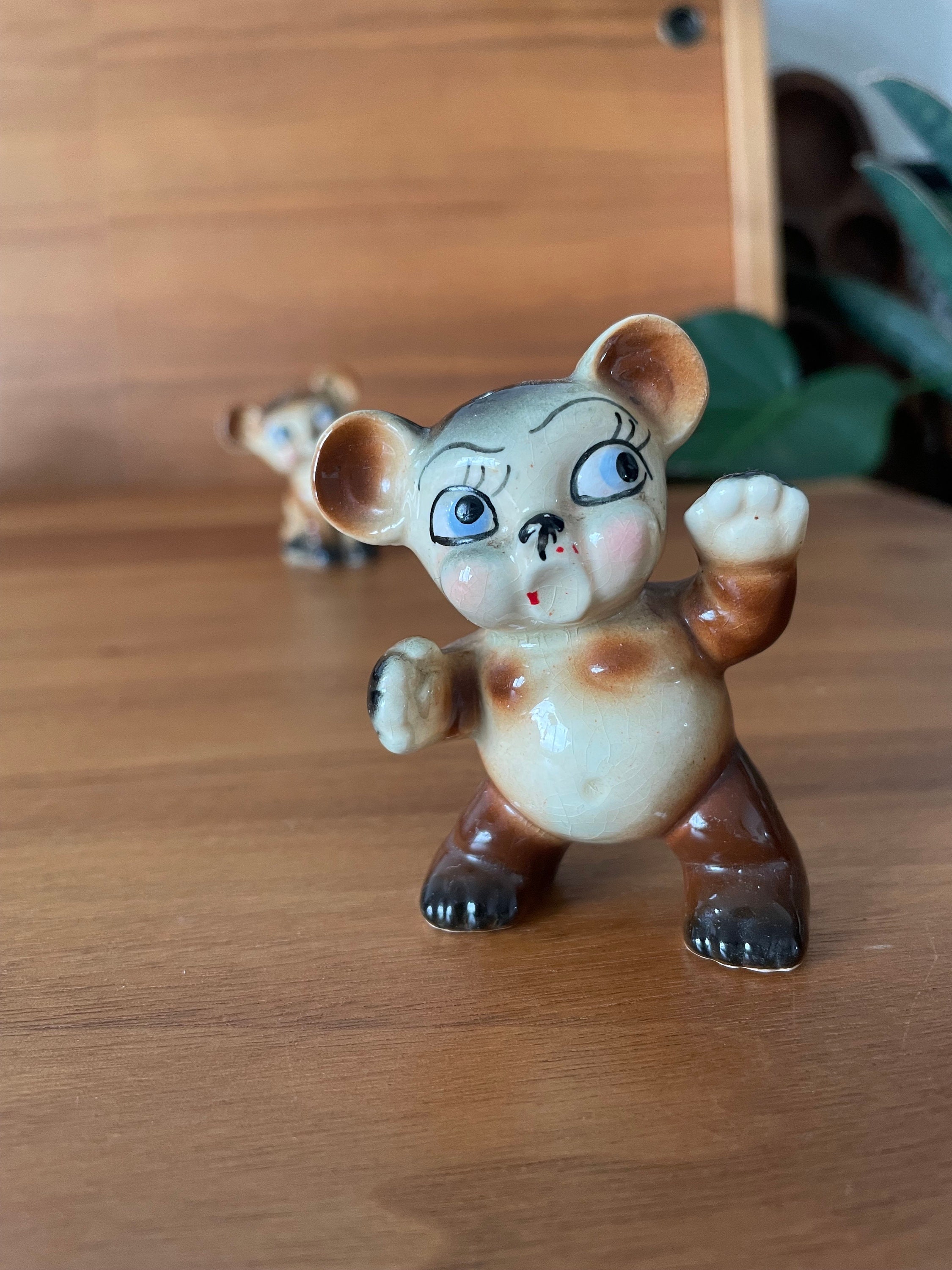 Vintage MCM 50's/60's Anthropomorphic Cub Couple Salt & Peppershakers ...