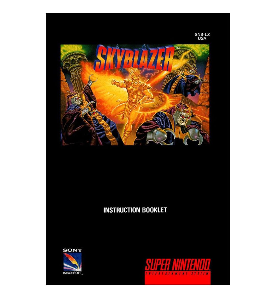 Skyblazer | NTSC | Super Nintendo | SNES | En | User Instruction Manual ...