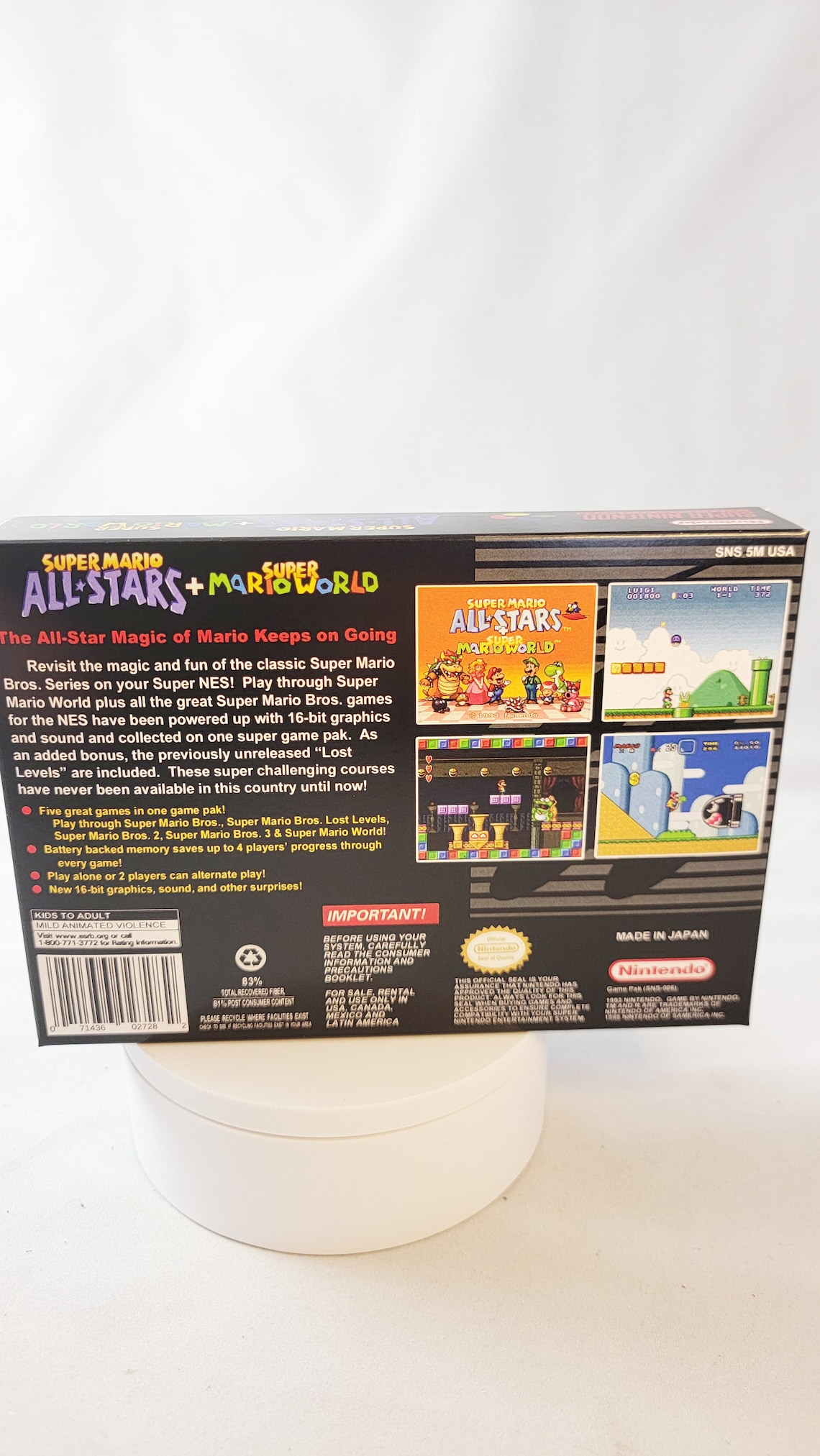 Super Mario All-stars and Super Mario World Super Nintendo - Etsy