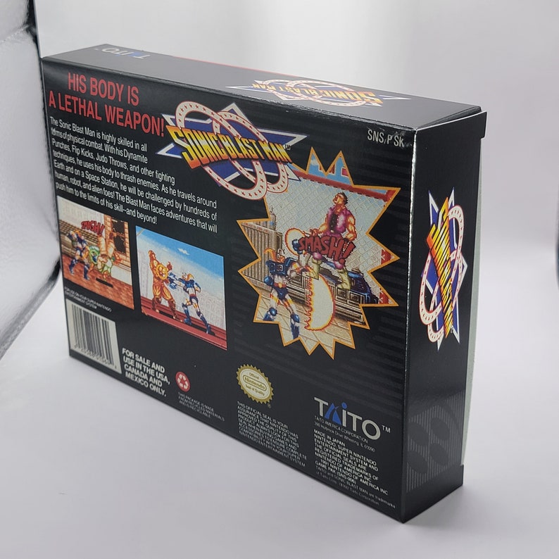 Sonic Blast Man | NTSC | Super Nintendo | SNES | En | Reproduction Box ...