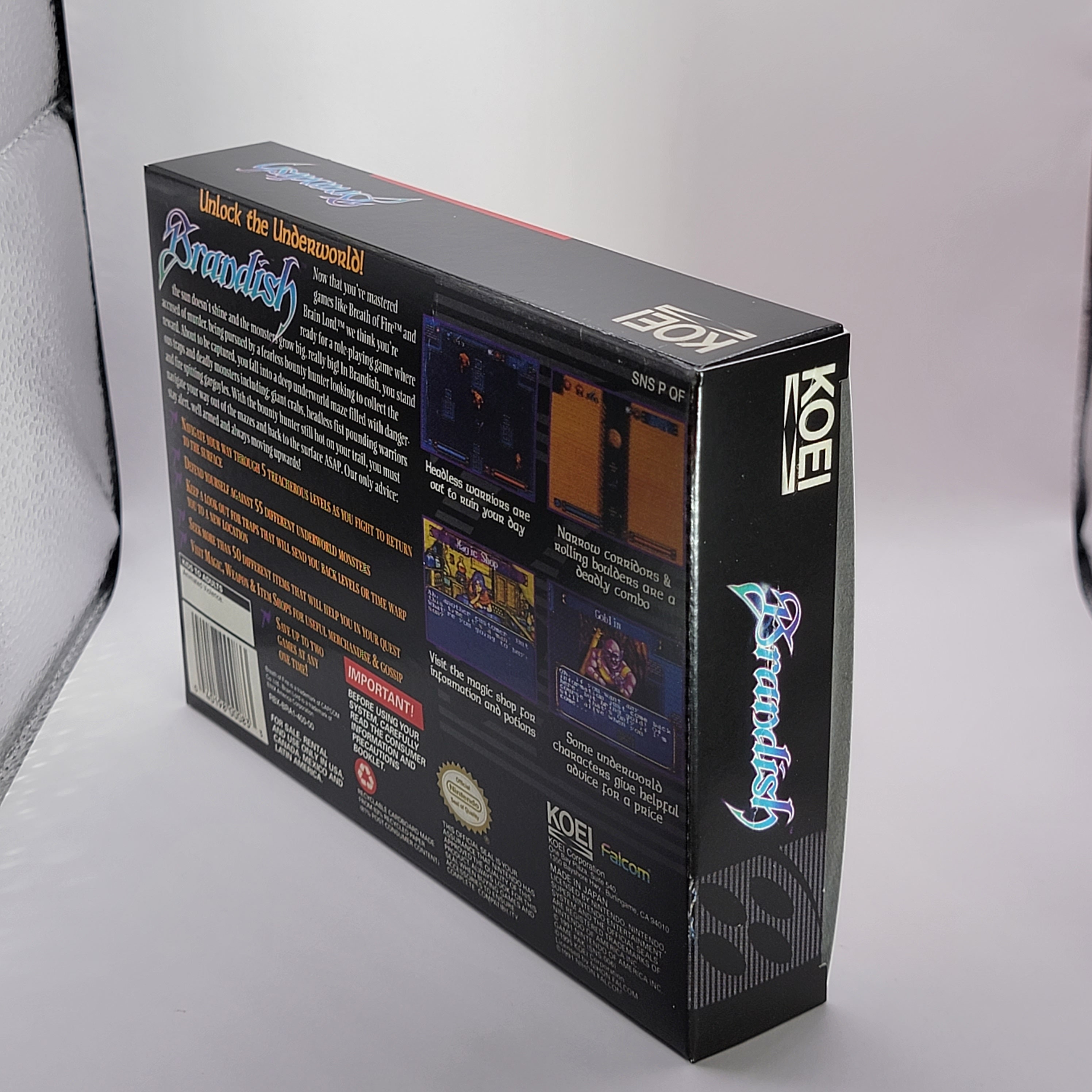 Brandish | NTSC | Super Nintendo | SNES | En | Reproduction Box and ...