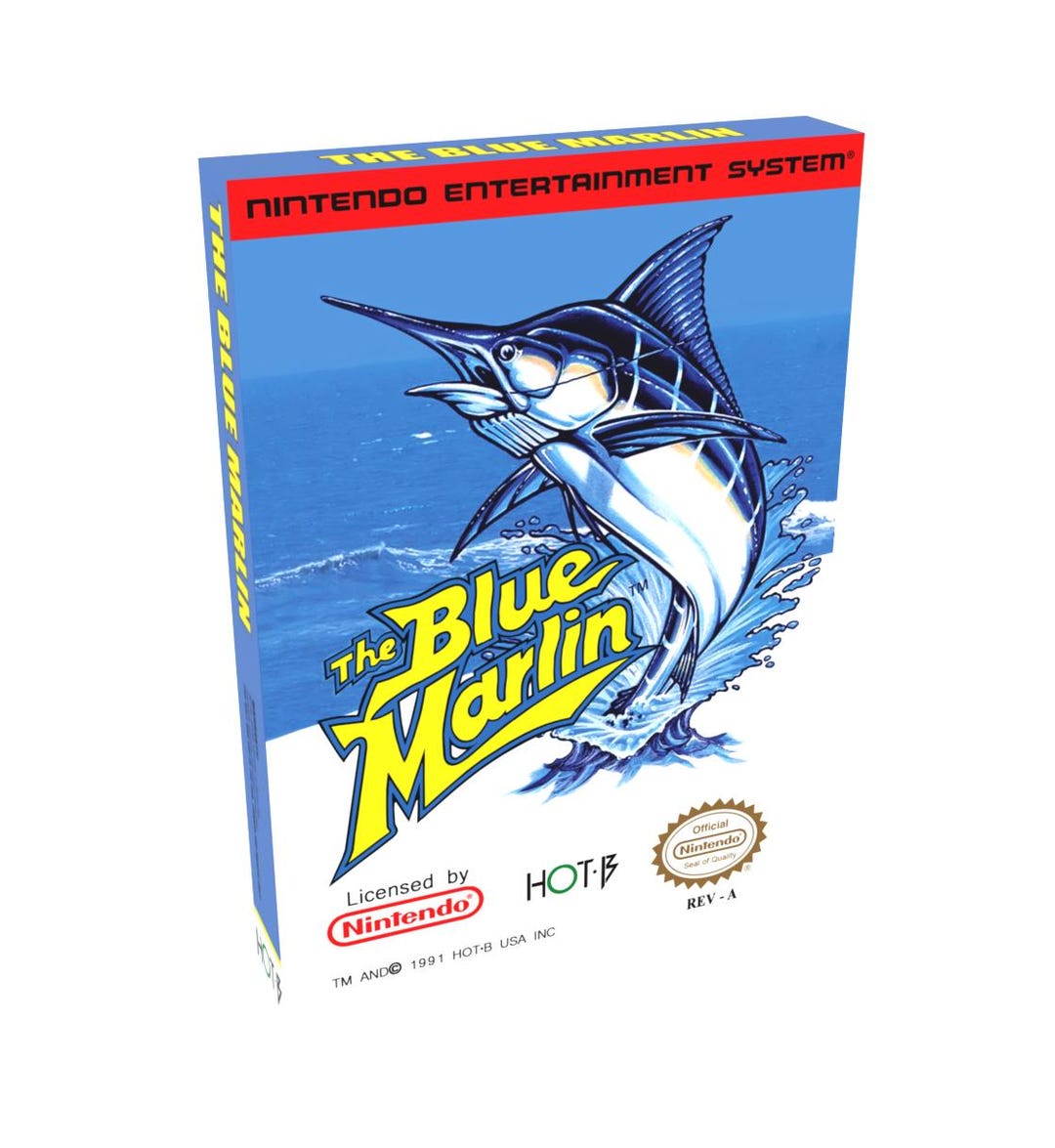 The Blue Marlin | NTSC | Nintendo | NES | En | Reproduction Box - Etsy