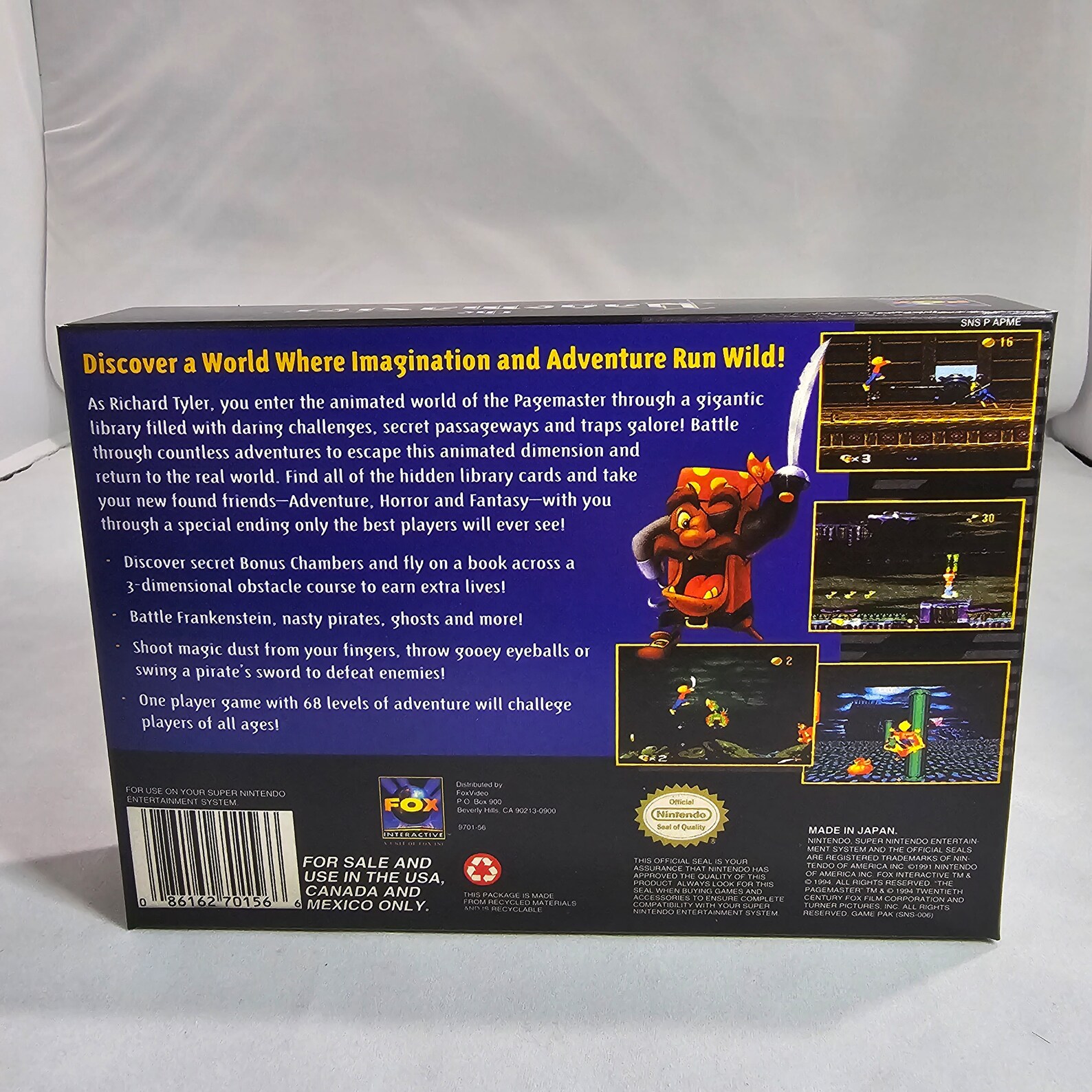 The Pagemaster | NTSC | Super Nintendo | SNES | En | Reproduction Box ...
