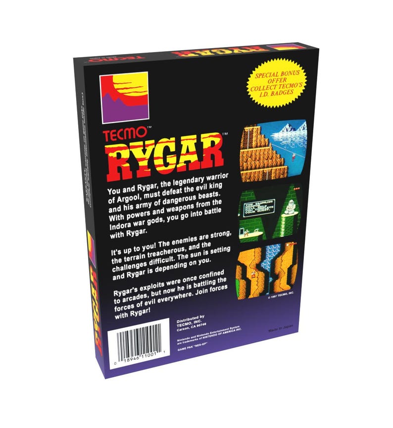 Rygar | NTSC | Nintendo | NES | En | Reproduction Box - Etsy
