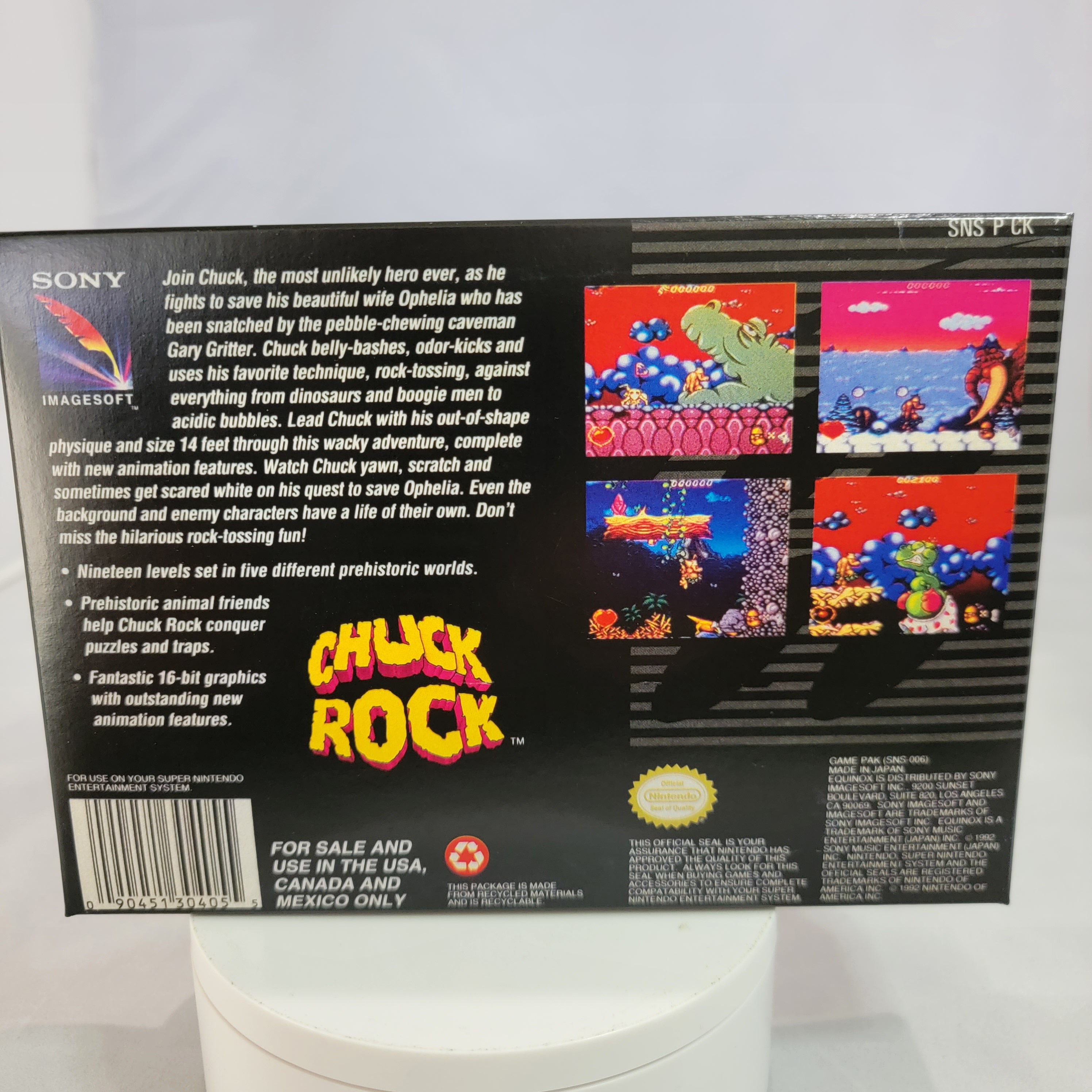 Chuck Rock | NTSC | Super Nintendo | SNES | En | Reproduction Box and ...